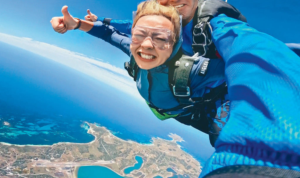 處女Sky Dive挑戰14,000呎高空 梁芷珮自責 冇做好「表情管理」
