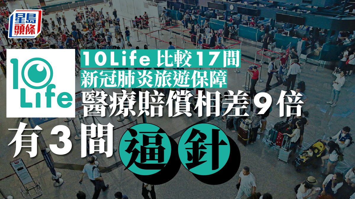 10Life：新冠肺炎旅遊保障差異 醫療賠償額相差9倍 有3間要打針