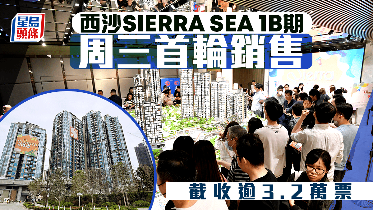 SIERRA SEA 1B期截收逾3.2萬票 超額199倍 周三首輪銷售 新地：受惠拆息回落 投資者比例增