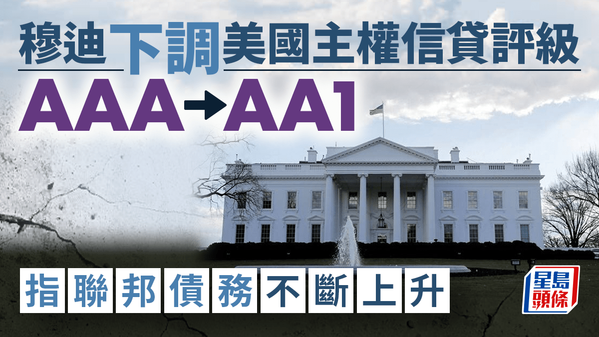 穆迪將美國信用評級由AAA降至AA1 全球市場或受震盪 白宮批有政治動機