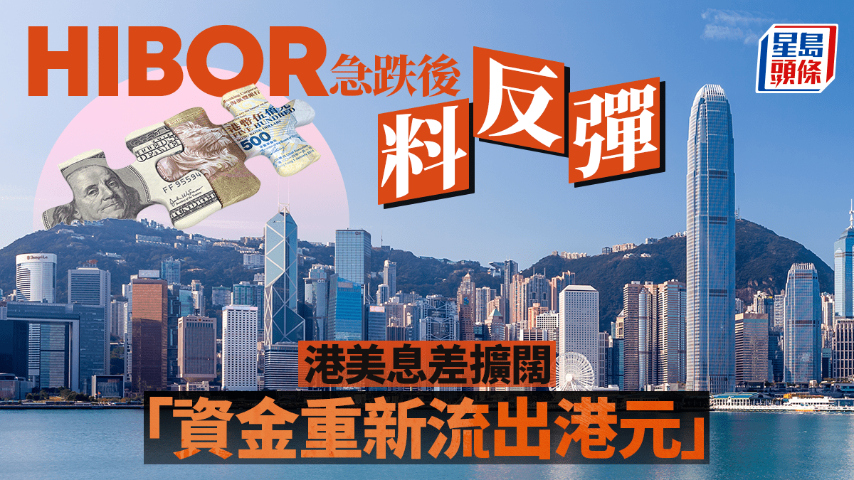 1個月HIBOR低見1.93厘 拆息急跌後料反彈 港美息差擴闊 「資金重新流出港元」