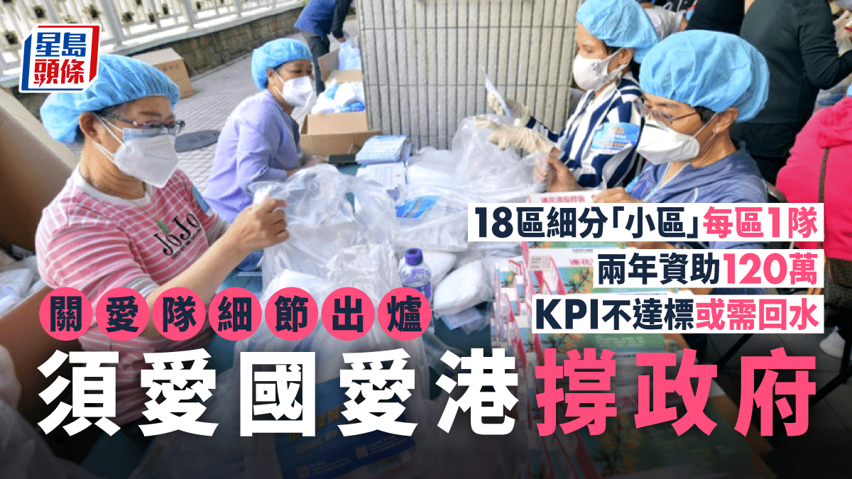 關愛隊細節出爐｜須愛國愛港撐政府 兩年資助達120萬 KPI不達標或需回水