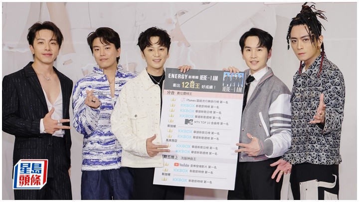 Energy重返歌壇顯勢力 單曲勇奪12冠王 小巨蛋演唱會一票難求