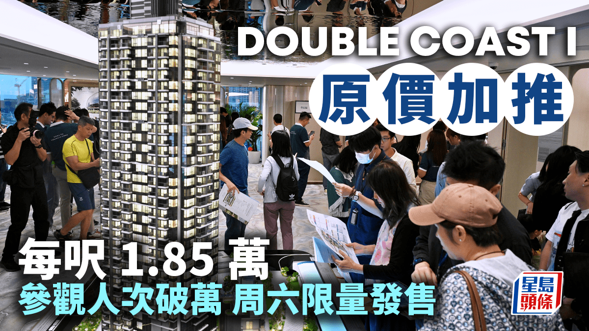 啟德DOUBLE COAST I原價加推38伙 每呎1.85萬 入場費547萬